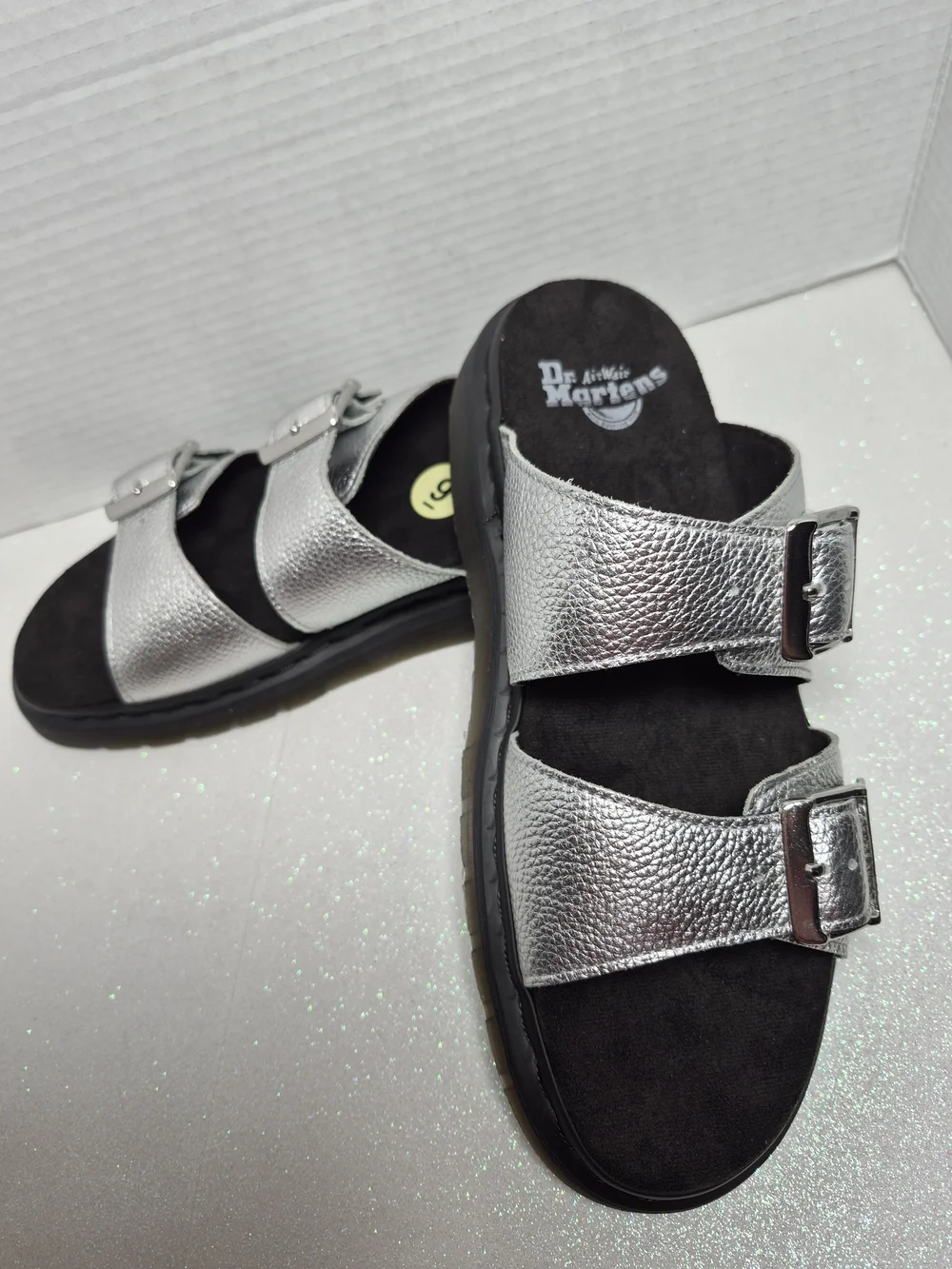Dr. Martens | Shoes | Dr Martens Josef Platform Silver Twobuckle Slide ...